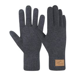 Normani Outdoor Sports Herren Merino Strick-Fingerhandschuhe Malak in Anthrazit | Gr.: 9