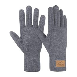 Normani Outdoor Sports Herren Merino Strick-Fingerhandschuhe Malak in Grau | Gr.: 8,5