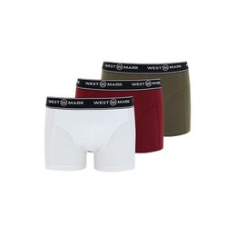 WESTMARK LONDON Retro Short / Pant Atlas in White / Khaki / Bordeaux | Gr.: XXL