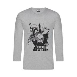 Langarmshirt Star Wars Boba Fett Longsleeve in Grau | Gr.: M
