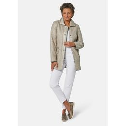 GOLDNER Kurzgr&ouml;&szlig;e: Longjacke mit au&szlig;ergew&ouml;hnlicher Steppung in beige / helltaupe | Gr.: 22