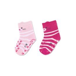 Sterntaler ABS Krabbelsocken 2er-Pack Katze in hellrosa | Gr.: 22