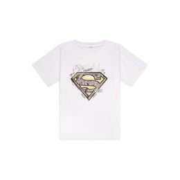 T-Shirt Superman Man of Steel Logo in Wei&szlig; | Gr.: 134/140