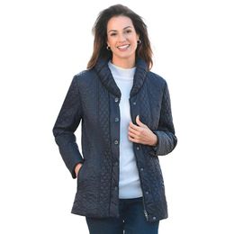 GOLDNER Kurzgr&ouml;&szlig;e: Jacke mit attraktivem Stepp-Mustermix in marine | Gr.: 20