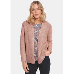 GOLDNER Strickjacke Zeitlose Strickjacke in Grobstrick in ros&eacute; / melange | Gr.: 40