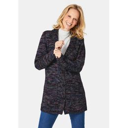 GOLDNER Kurzgr&ouml;&szlig;e: Strickjacke in kaschierender L&auml;nge in bunt | Gr.: 20