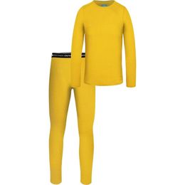 Normani Outdoor Sports Kinder Merino Thermo Unterw&auml;sche in Gelb | Gr.: 170/176