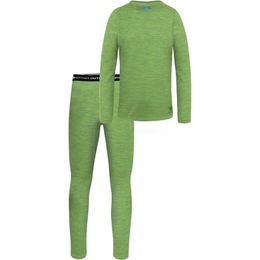 Normani Outdoor Sports Kinder Merino Thermo Unterw&auml;sche in Gr&uuml;n | Gr.: 134/140