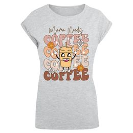 F4NT4STIC T-Shirt Mothers Day Coffee Lover Mom in grau meliert | Gr.: 4XL