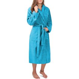 Normani Damen Premium Bademantel Basic in T&uuml;rkis | Gr.: XL