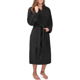 Normani Damen Premium Bademantel Basic in Schwarz | Gr.: XS