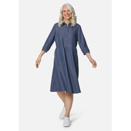 GOLDNER Kleid mit Hemdblusenkragen in taubenblau | Gr.: 50