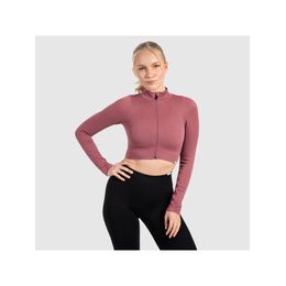Smilodox Cropjacke Kompression Zeya - Bitte eine Nummer größer bestellen in Dunkel Rosa | Gr.: L