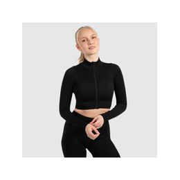 Smilodox Cropjacke Kompression Zeya - Bitte eine Nummer größer bestellen in Schwarz | Gr.: S