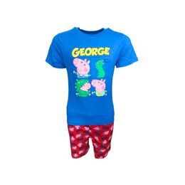 Schlafanzug kurz Peppa Pig George in Blau-Rot | Gr.: 116