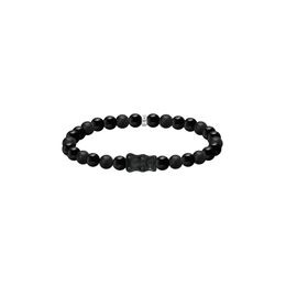 Thomas Sabo Bead-Armband Mit Schwarzem Goldb&auml;ren in silber, schwarz | Gr.: 19 cm