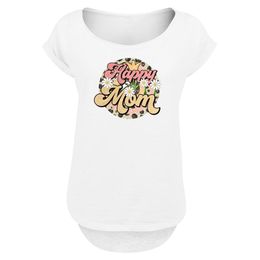 F4NT4STIC T-Shirt Mothers Day Floral Design Happy Mom in wei&szlig; | Gr.: S