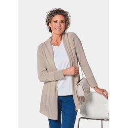 GOLDNER Kurzgr&ouml;&szlig;e: Strickjacke in raffinierter Struktur in perlwei&szlig; | Gr.: 22