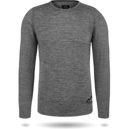 Normani Outdoor Sports Herren Merino Langarm Melbourne in Grau | Gr.: 4XL