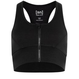 super.natural Merino Bra W MOTION ZIP TOP in schwarz | Gr.: L
