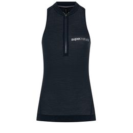 super.natural Merino Fahrradtrikot W GRAVA SUMMER TANK in blau | Gr.: S