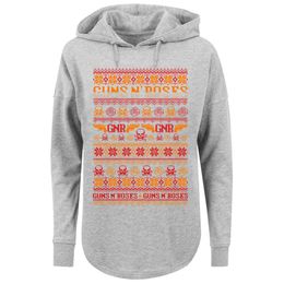 F4NT4STIC Oversized Hoodie Guns n' Roses Weihnachten Christmas in grau | Gr.: XS