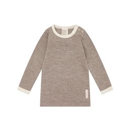 Comazo Earth Baby Shirt mit Wolle-Seide in Nougat-Melange | Gr.: 62/68