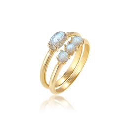 Elli Ring 925 Sterling Silber Ring Set in Gold | Gr.: 56