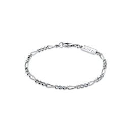 Kuzzoi Armband 925 Sterling Silber Figaro in Schwarz | Gr.: 19 cm
