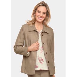 GOLDNER Elegante Jacke Jacke in Velourslederoptik in milchkaffee / camel / melange | Gr.: 44