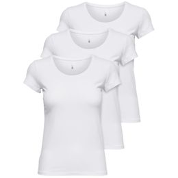 Only 3er-Set T-Shirt in White / white / white | Gr.: L