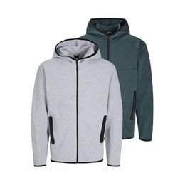 Jack & Jones Jack & Jones Sweatjacke / Hoodie Fusion in Grau / blau | Gr.: XXL