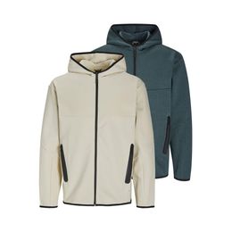 Jack & Jones Jack & Jones Sweatjacke / Hoodie Fusion in Blau / beige | Gr.: M