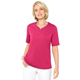 GOLDNER Halbarm Basic-Shirt aus Baumwolle in cyclam | Gr.: 44