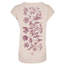 F4NT4STIC Extended Shoulder T-Shirt Blumenmuster Blau in Whitesand | Gr.: 4XL