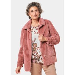 GOLDNER Kurzgr&ouml;&szlig;e: Luxuri&ouml;se Fellimitatjacke in rosenholz | Gr.: 24