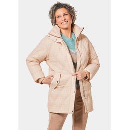 GOLDNER Kurzgr&ouml;&szlig;e: Steppjacke mit h&uuml;bschem Flock-Druck in beige | Gr.: 20