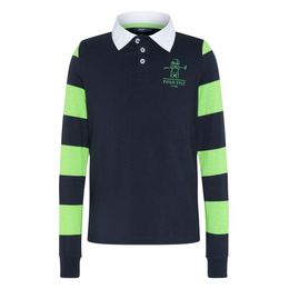 POLO SYLT Longsleeve im Polo-Look mit gestreiften Ärmeln in Blau | Gr.: 110/116