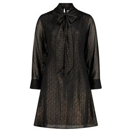Cartoon Chiffonkleid mit Schleifenknoten in Schwarz/Gold | Gr.: 40