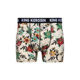 King Kerosin Boxershorts Tattoo Flowers in beige | Gr.: L