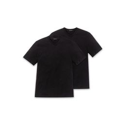 Schiesser American T-Shirt 2er-Pack Essentials in Schwarz | Gr.: L