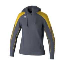Erima Damen Trainingsjacke Mit Kapuze in slate grey/gelb | Gr.: 36