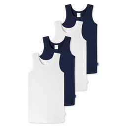 Schiesser Unterhemd / Tanktop Kids Boys 95/5 Cotton in Blau / Wei&szlig; | Gr.: 98