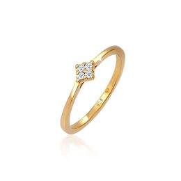 Elli DIAMONDS Ring 925 Sterling Silber Diamant, Verlobungsring in Gold | Gr.: 56
