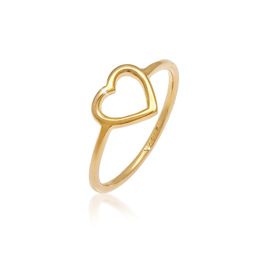 Elli Ring 925 Sterling Silber Herz in Gold | Gr.: 58