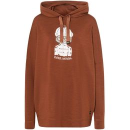 super.natural Hoodie "Snow Cat" in Hellbraun | Gr.: S