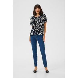 Kaffe Kurzarm-Bluse KAlokia Relaxed fit in Marine Flower | Gr.: 34