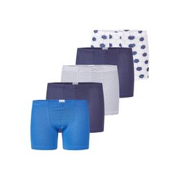 Schiesser Retro Short / Pant Kids Boys 95/5 Organic Cotton in Blau / Wei&szlig; gem. Fu&szlig;ball | Gr.: 116