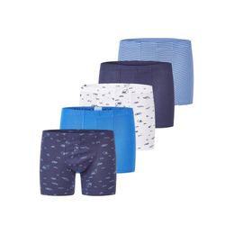 Schiesser Retro Short / Pant Kids Boys 95/5 Organic Cotton in Blau / Wei&szlig; gem. Bagger | Gr.: 92