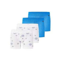 Schiesser Retro Short / Pant Kids Boys Feinripp Organic Cotton in Blau / Wei&szlig; Fu&szlig;ball | Gr.: 92
